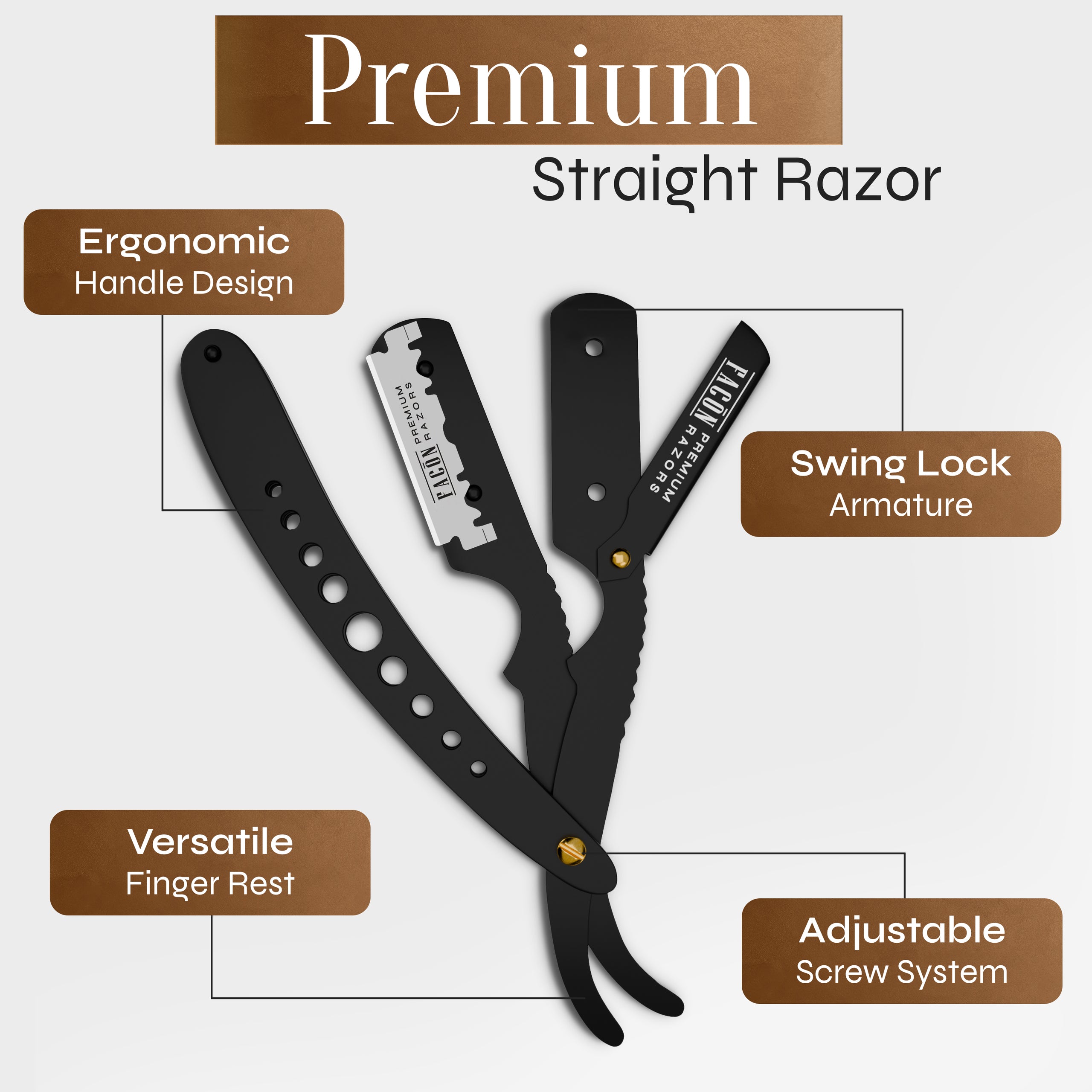 Facón Straight Razors for Men - Professional Barber Straight Edge Razo ...