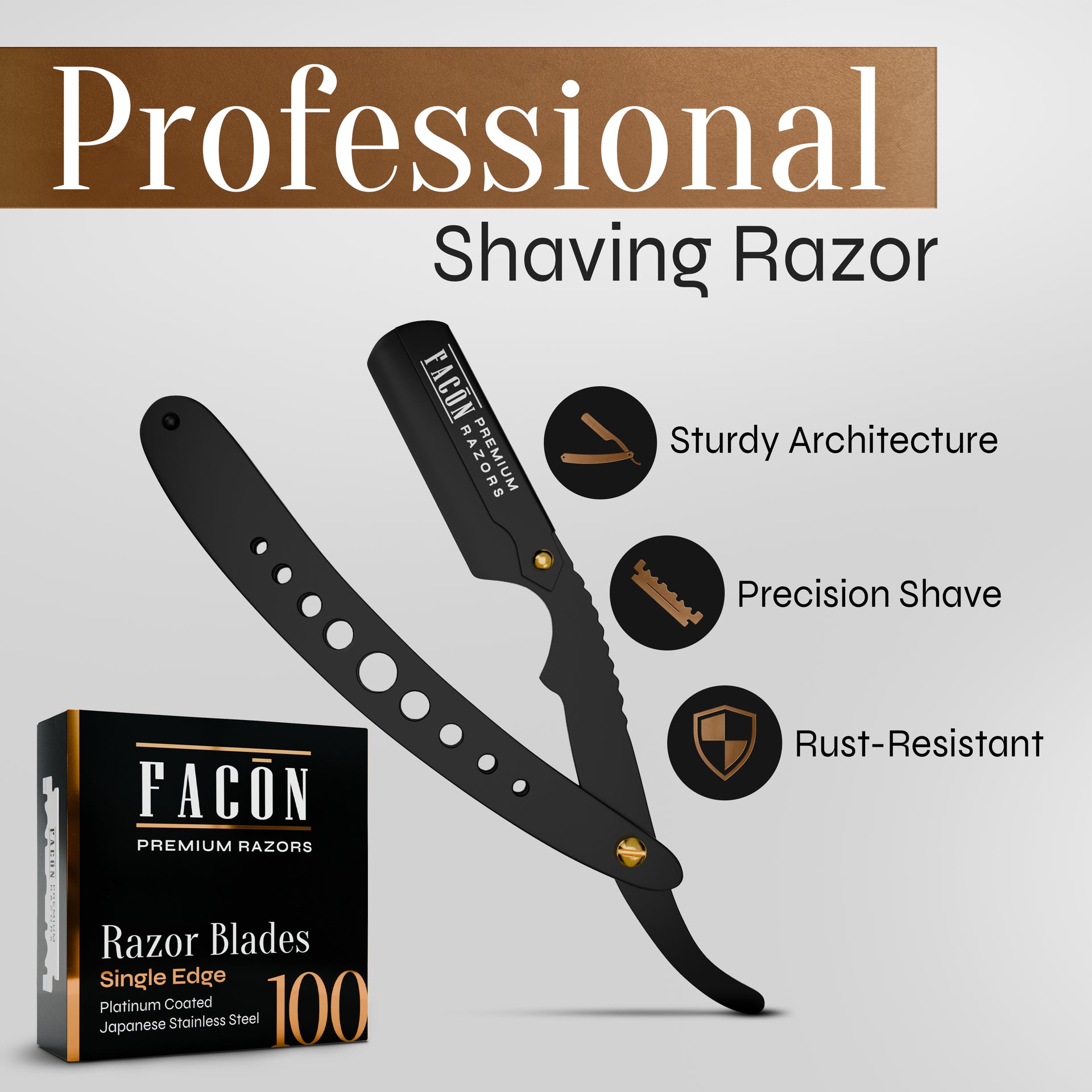Facón Straight Razors for Men - Professional Barber Straight Edge Razo ...
